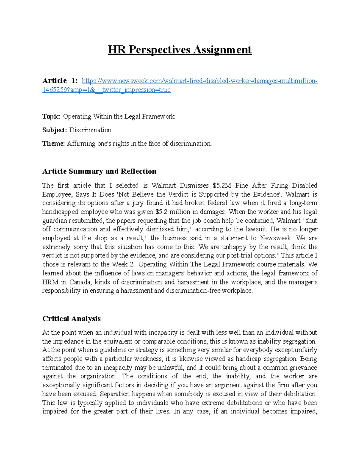 HR Perspectives Assignment 2021 - HR Perspectives Assignment Article 1 ...