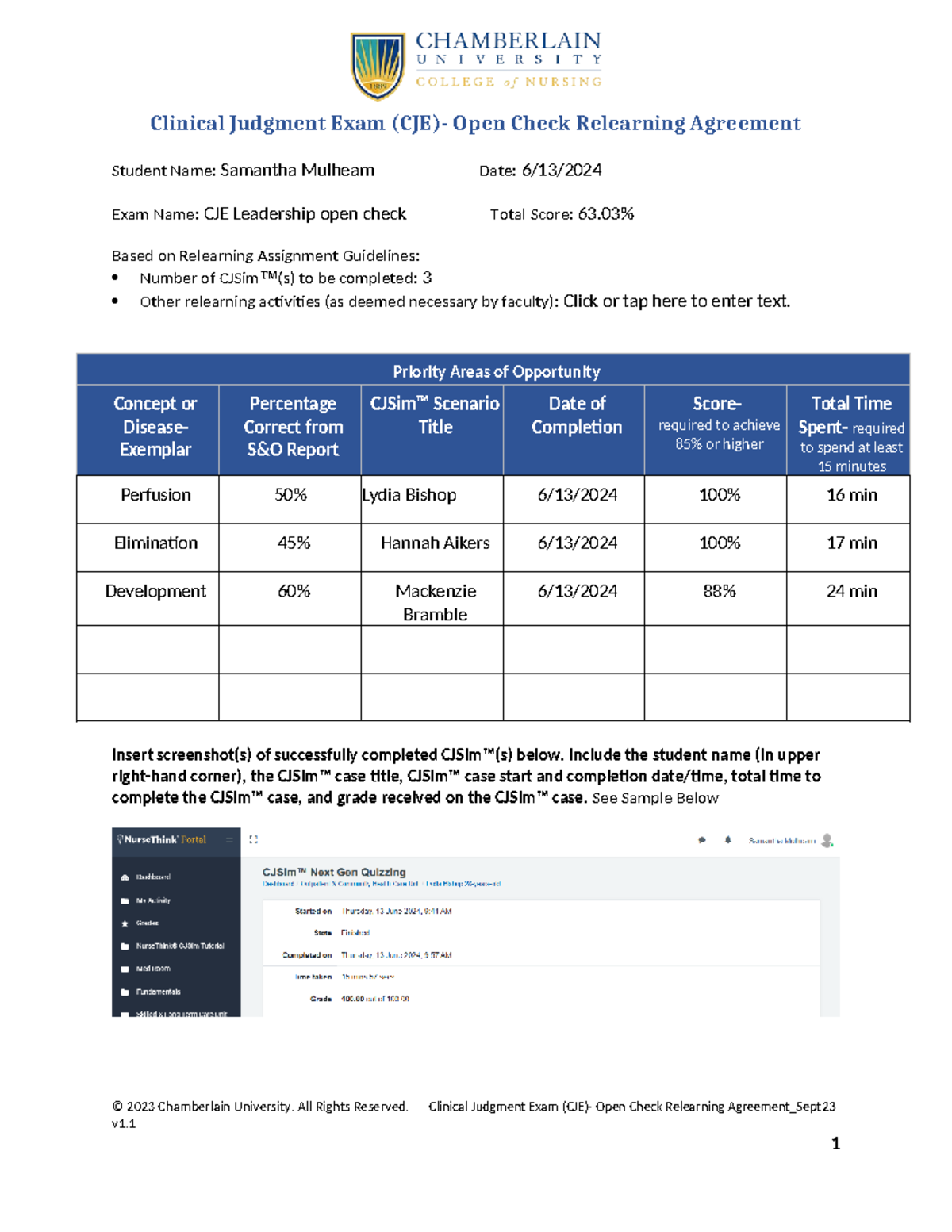 CJE Open Check Relearning Agreement Sept23 - Clinical Judgment Exam ...