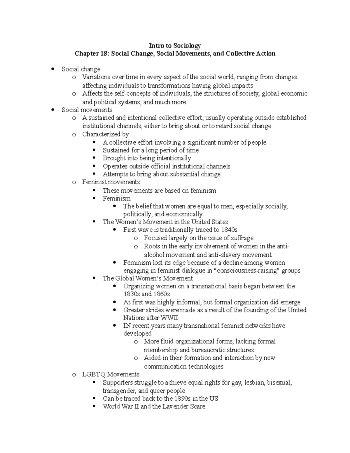 Chapter 18: Social Change, Social Movements, and Collective Action ...