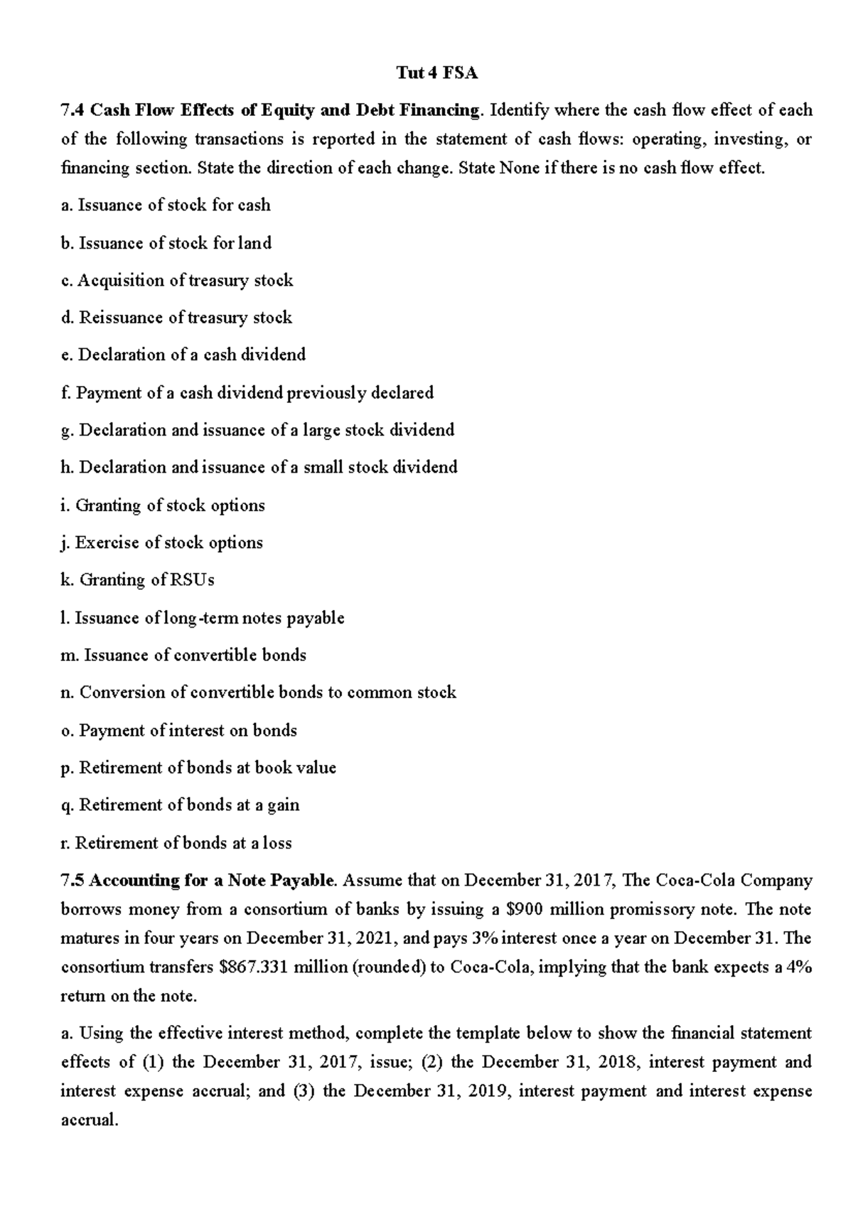 Tut 4 FSA - Tut 4 bản cắt fsa - Tut 4 FSA 7 Cash Flow Effects of Equity ...