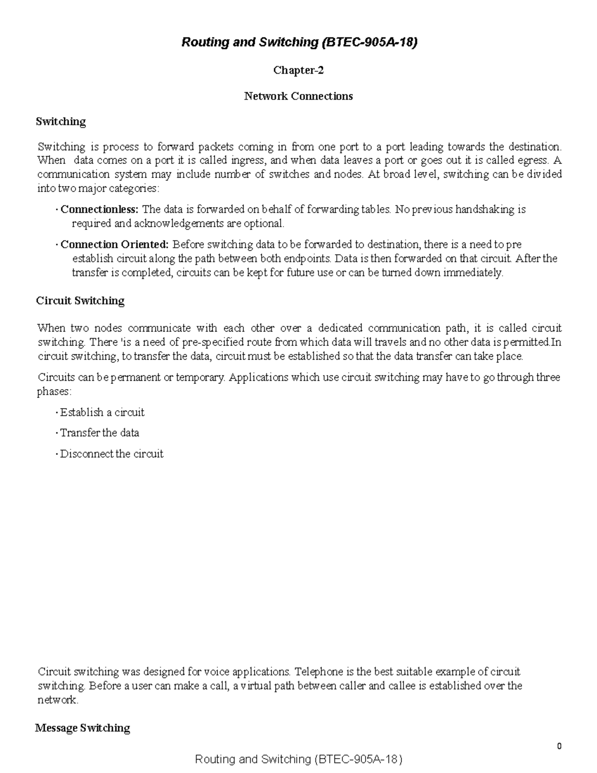Chapter No 2(RS) - Routing and switching - Routing and Switching (BTEC ...