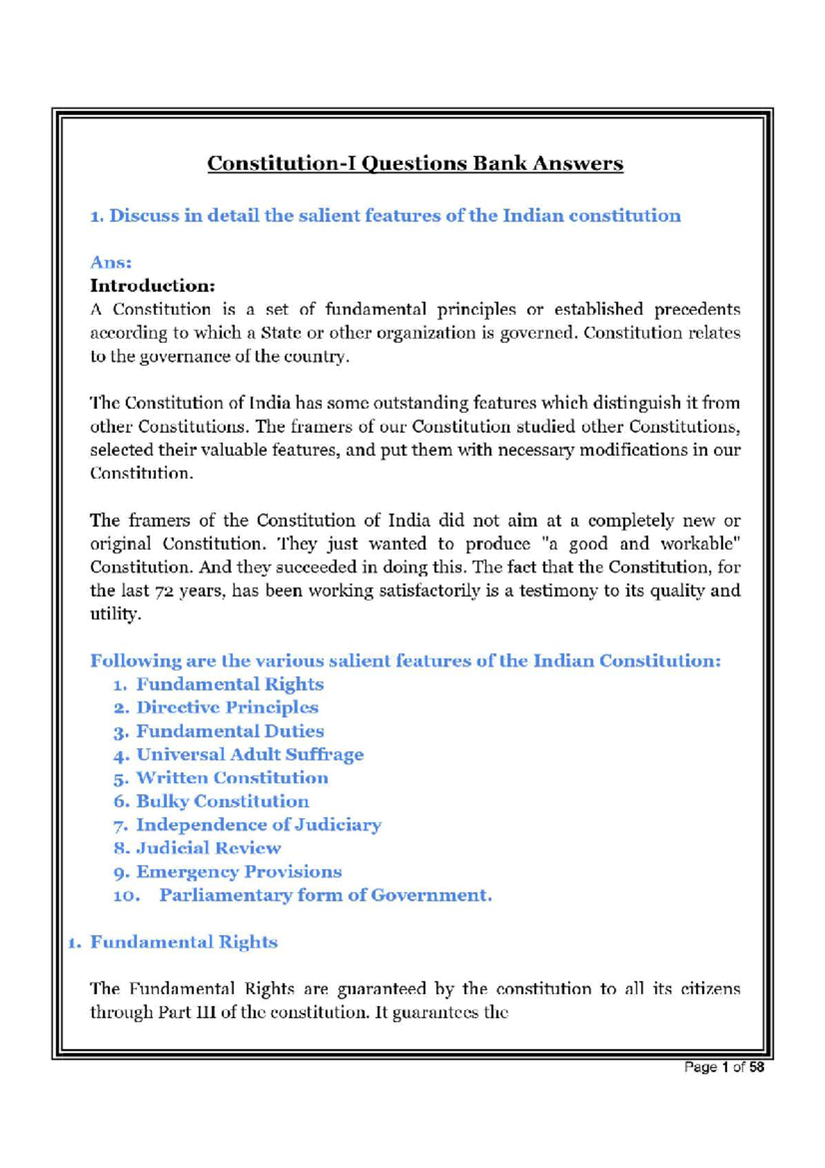 Constitution answer - /////// - Constitutional law - Studocu