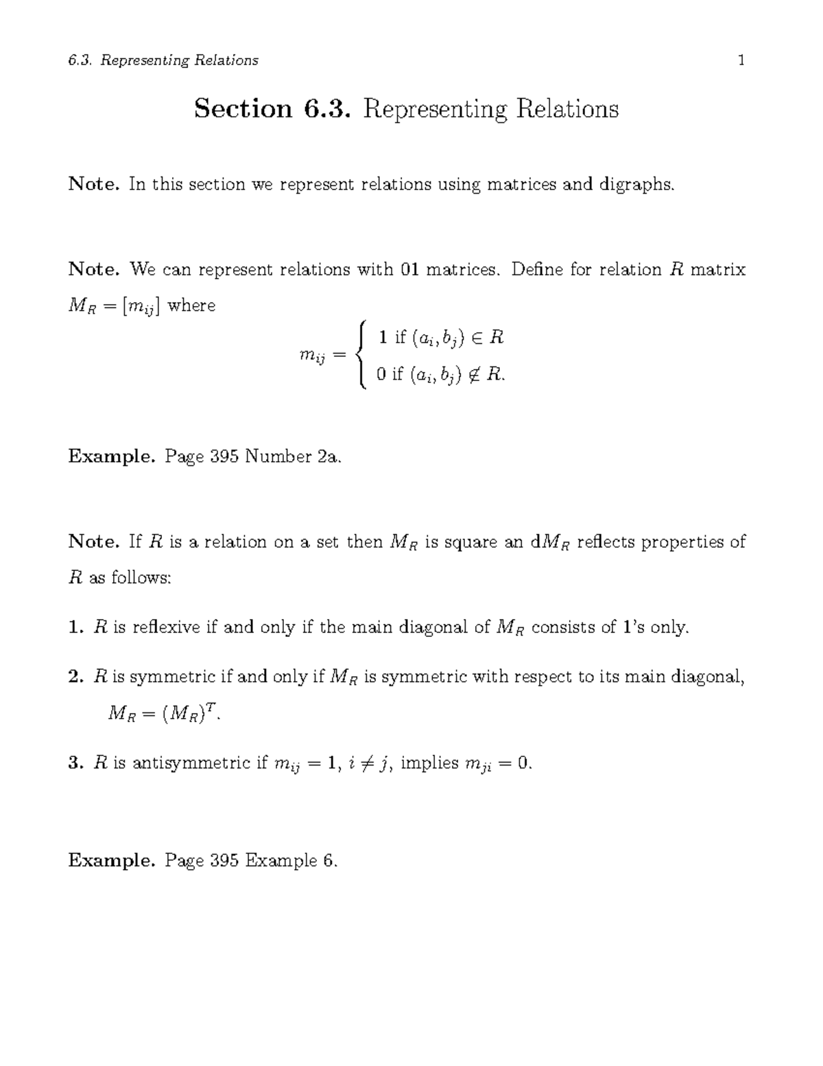 Representing Relations - Representing Relations Note. In this section ...