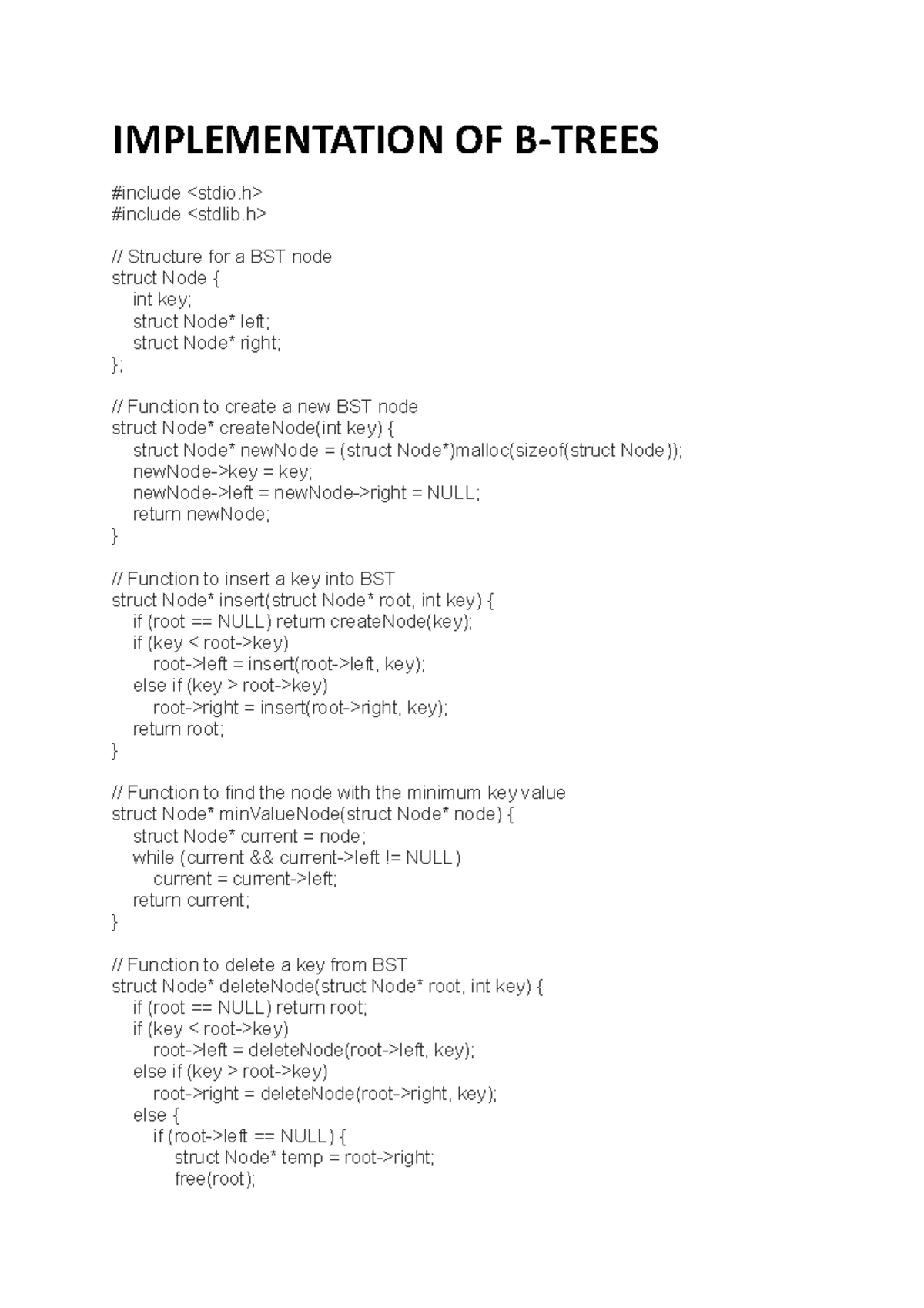 Pranjal DSA EXP12 - B trees code - IMPLEMENTATION OF B-TREES #include # ...