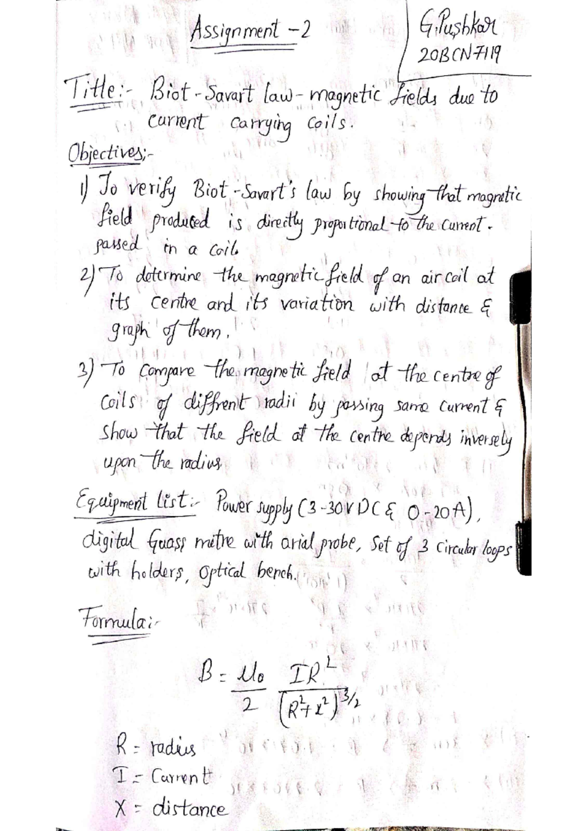 20BCN7119 Phy Lab 2 - Physics - Studocu