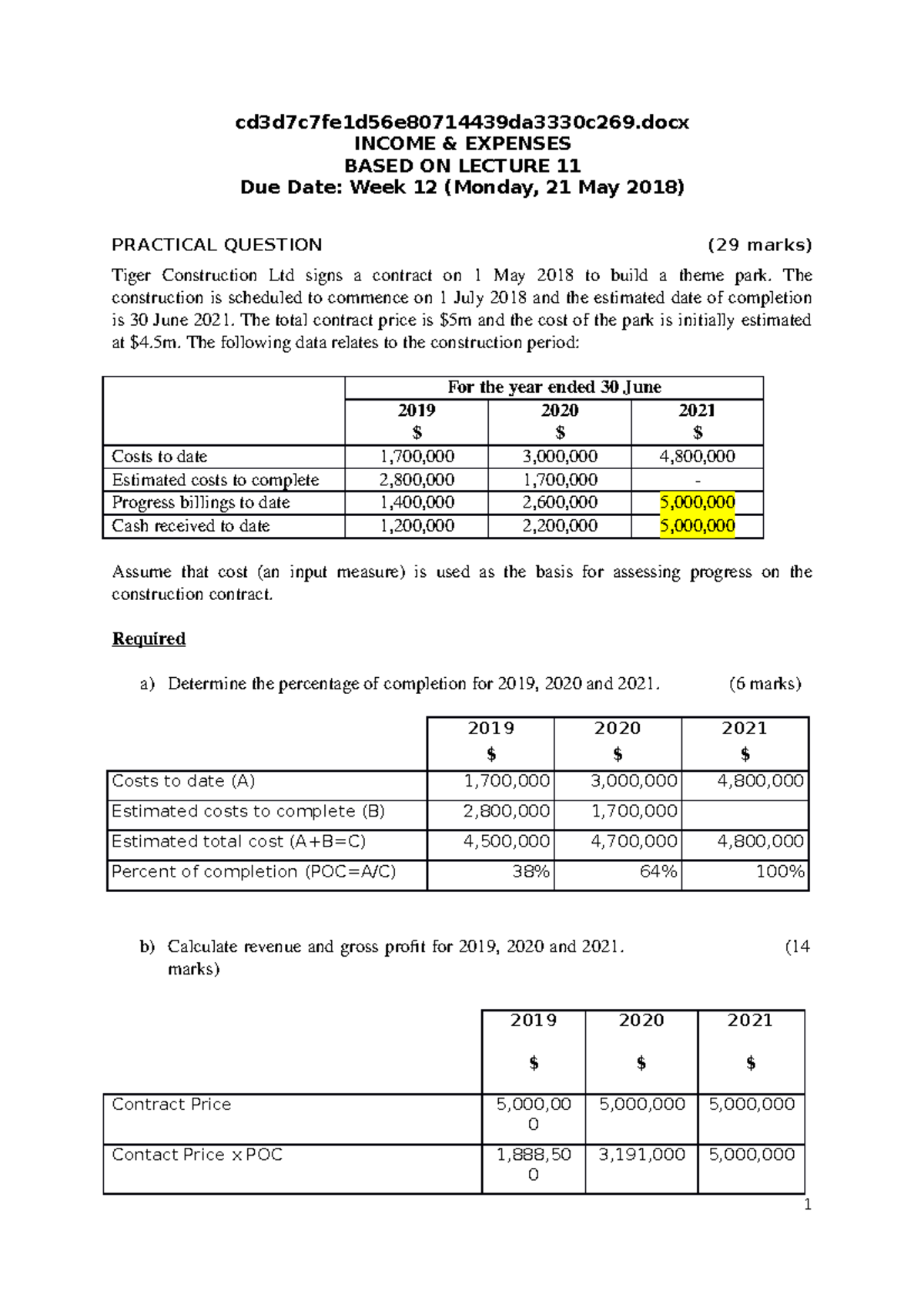 AYB200 SEM 1 2018 WEEK 12 Tutorial Questions - cd3d7c7fe1d56e80714439da3330c269 INCOME & - Studocu
