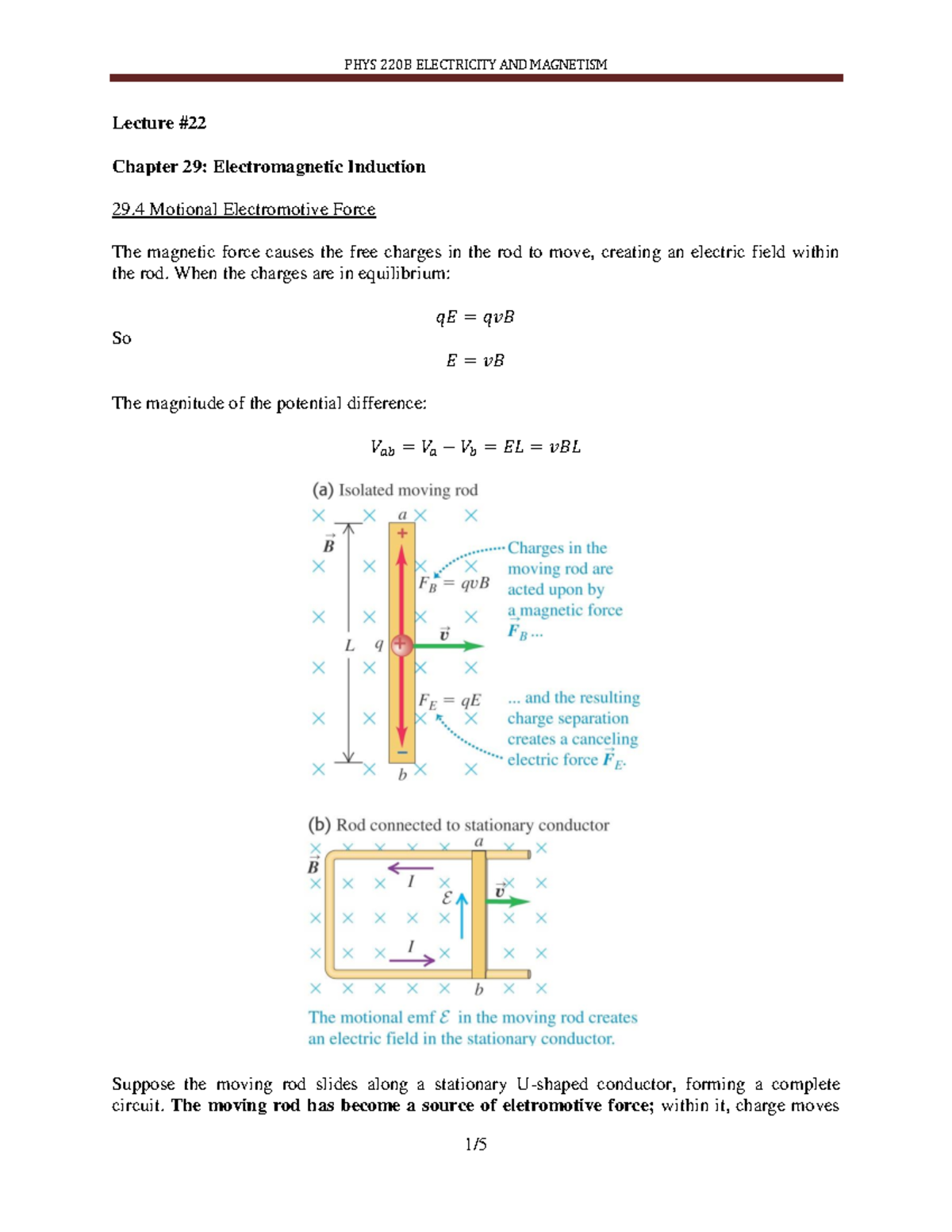 Lecture 22 - PROFESSOR LI GAO - PHYS 220B ELECTRICITY AND MAGNETISM ...