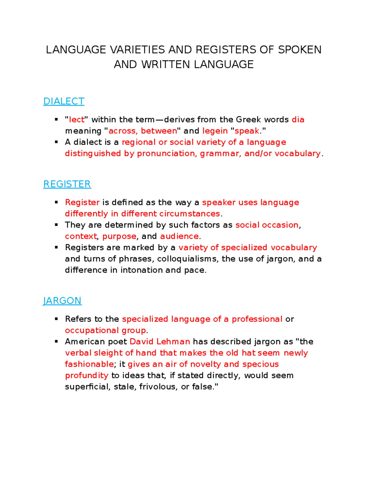 PURC- Midterm- Reviewer - LANGUAGE VARIETIES AND REGISTERS OF SPOKEN ...