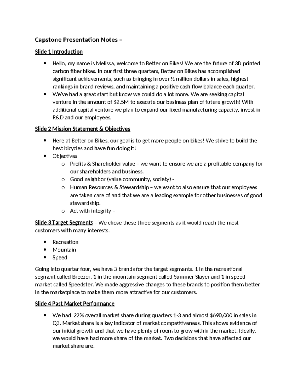 C216 Task 1 Presenter Notes - Capstone Presentation Notes – Slide 1 ...