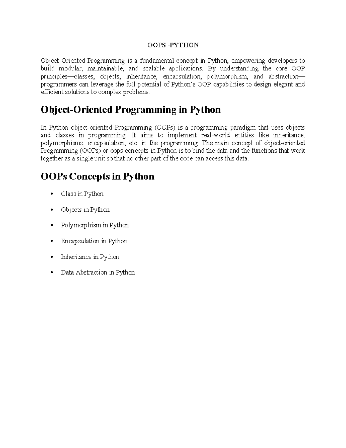 Oops Python Oops Concept Oops Python Object Oriented Programming 3498