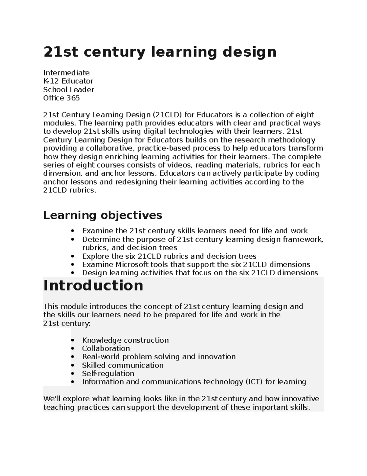 21st century learning design - 21st century learning design ...
