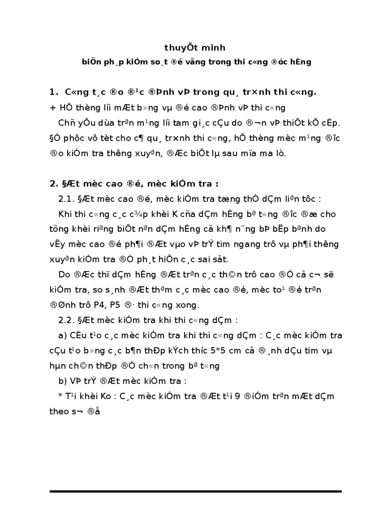 Control camber-VN - kỹ thuật - thuyÕt minh biÖn ph ̧p kiÓm so ̧t ®é vång trong thi c«ng ®óc hÈng ...