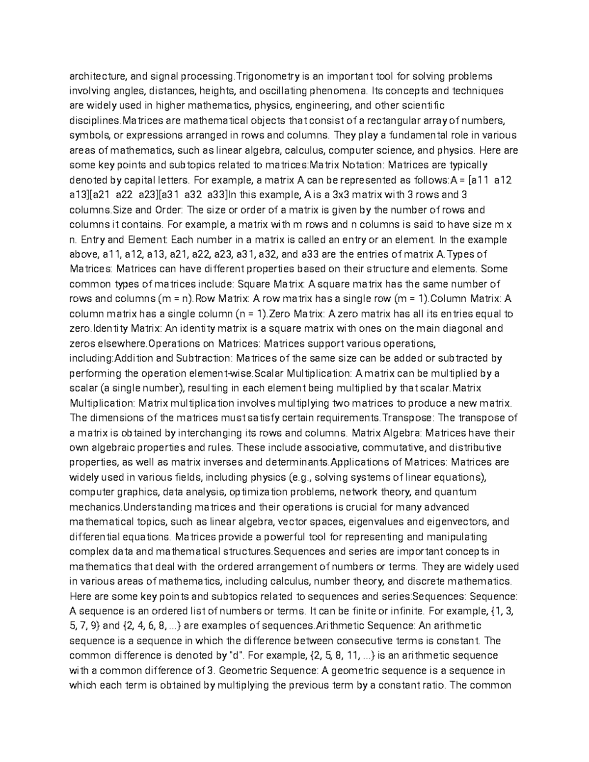 Integrated Math-6 - Notes - architecture, and signal processing is an ...