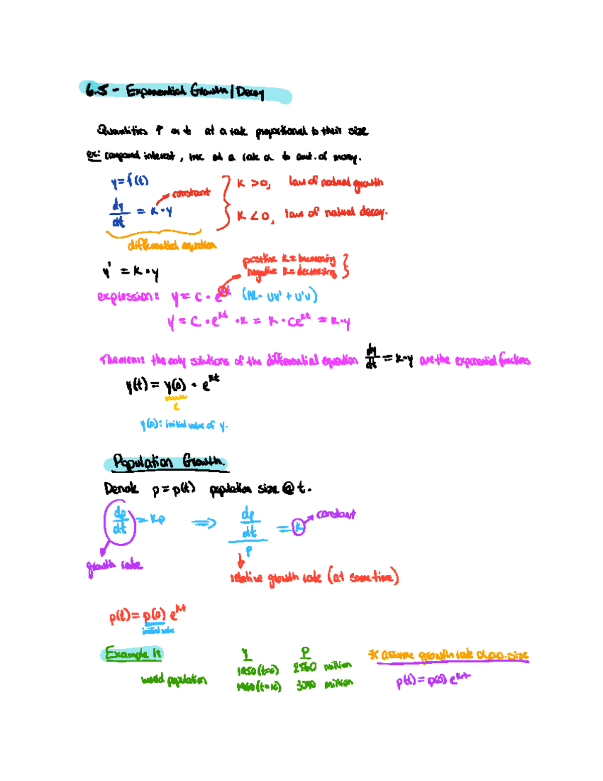 Exponential growth and decay (6 - 6 ExponentialGrowth Decay Quantities P or b at a rate - Studocu
