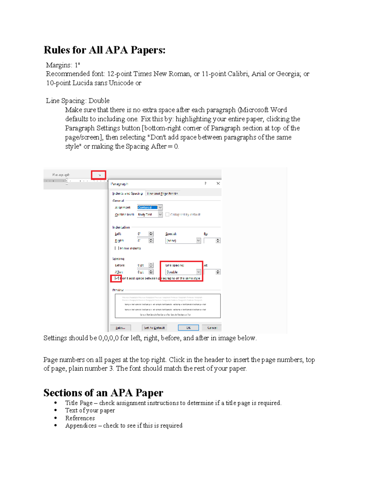 APA Formatting Instructions Part 1 - Rules for All APA Papers: Margins ...