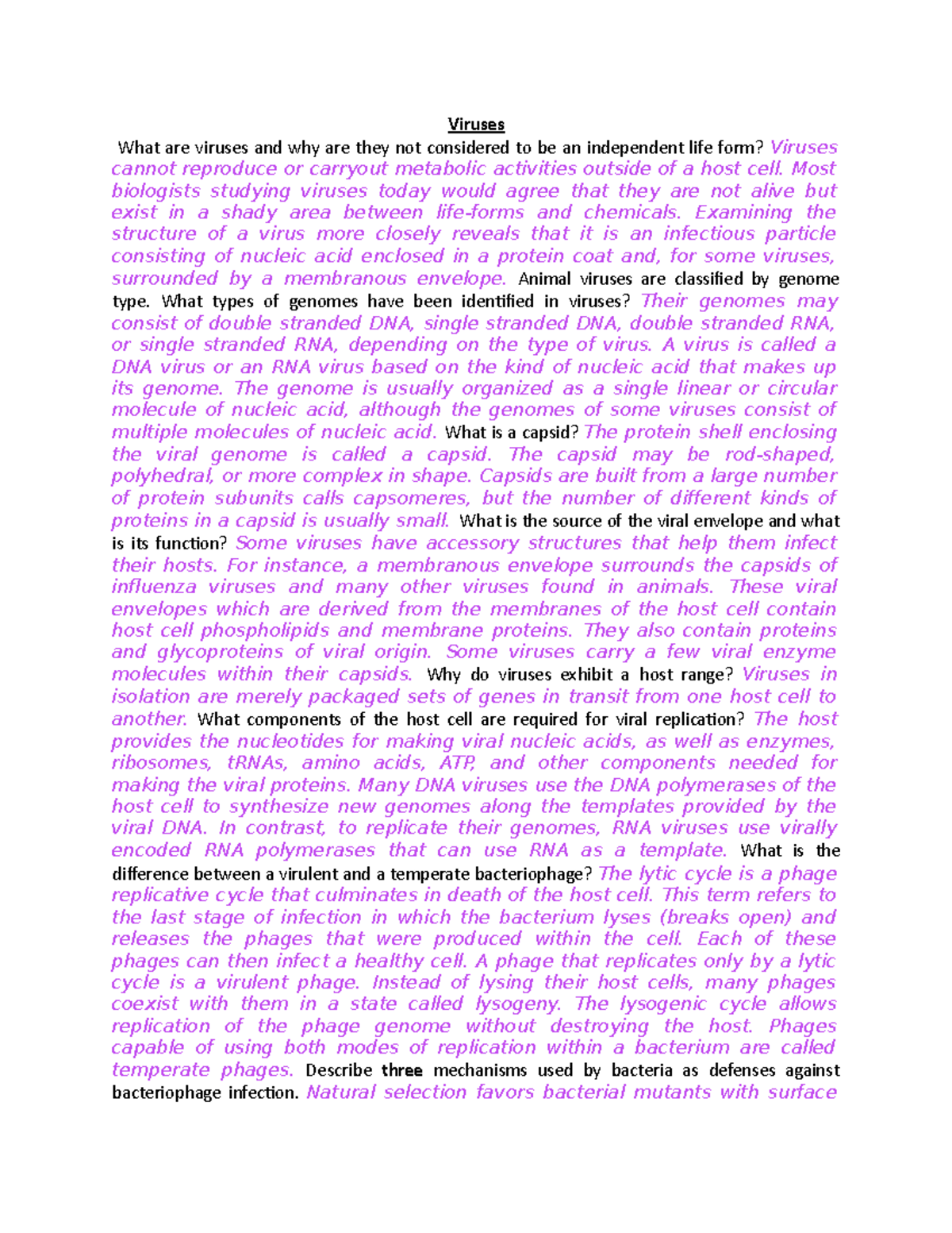 Viruses - Study guide - Viruses What are viruses and why are they not ...