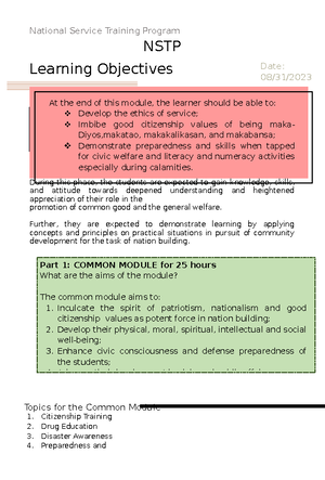 Path FIT Lesson 2 - Notes - PATHFIT 1 (LESSON 2: INTRODUCTION TO HUMAN ...