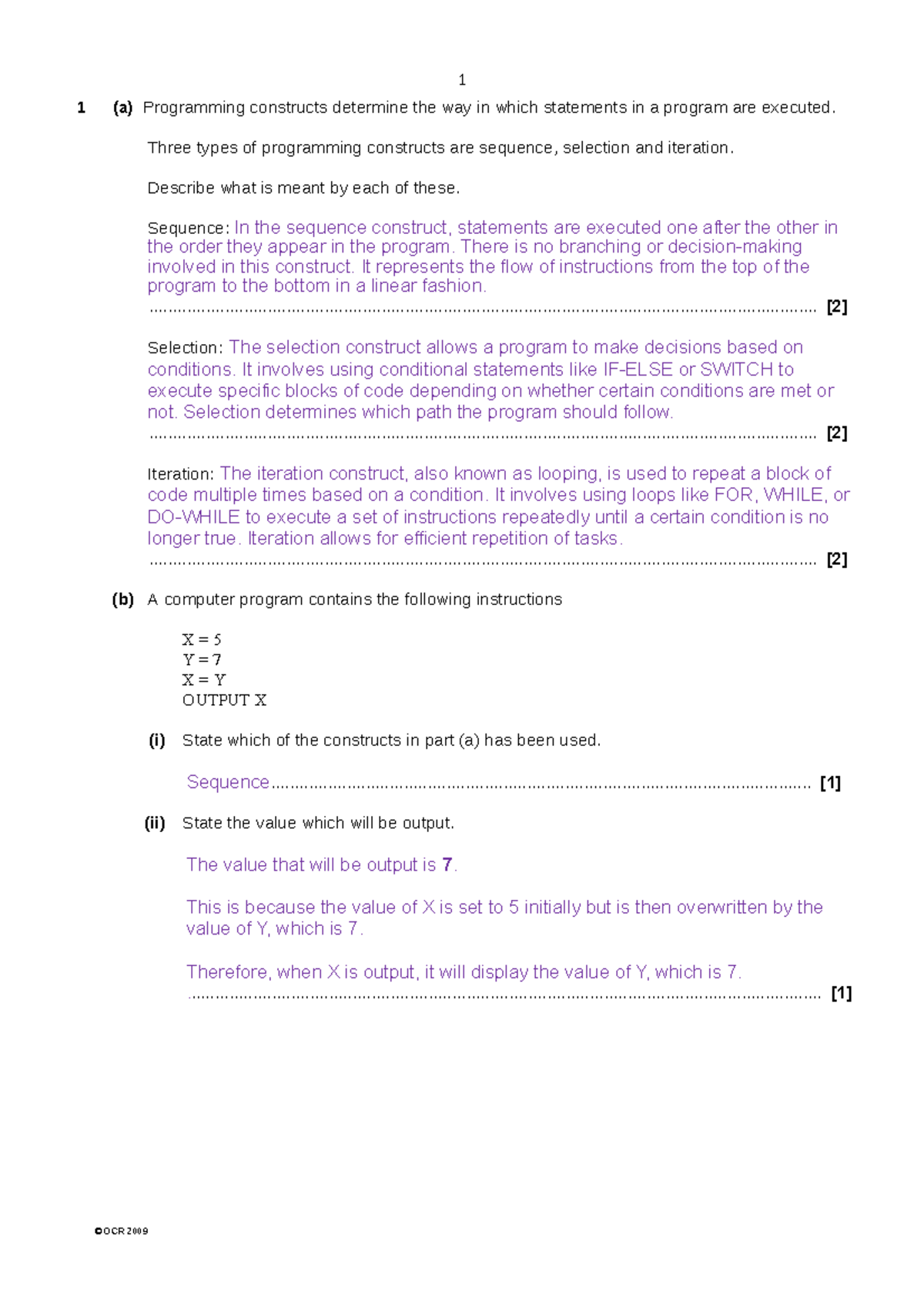 Homework Iteration - 1 (a) Programming constructs determine the way in ...