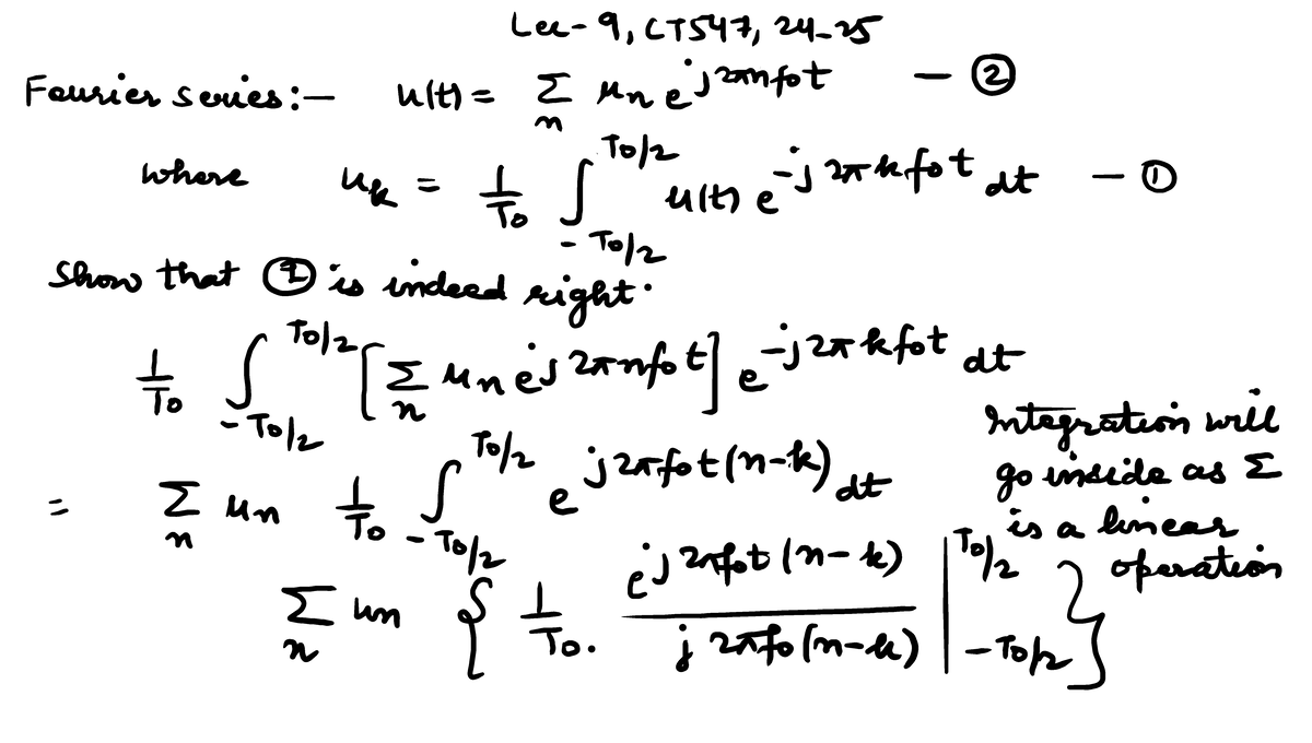 Lec 9 CT549 24 25 - Notes - 9, Fourier ult) W unejampot 2 n where uk S ...