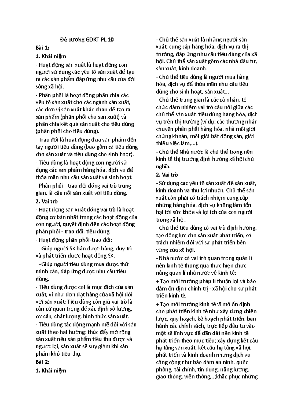 Đề cương GDKT PL 10 - Chỉ có trong chương trình mới sách GDKT và PL 10 - Đềề c ương GDKT PL 10 ...