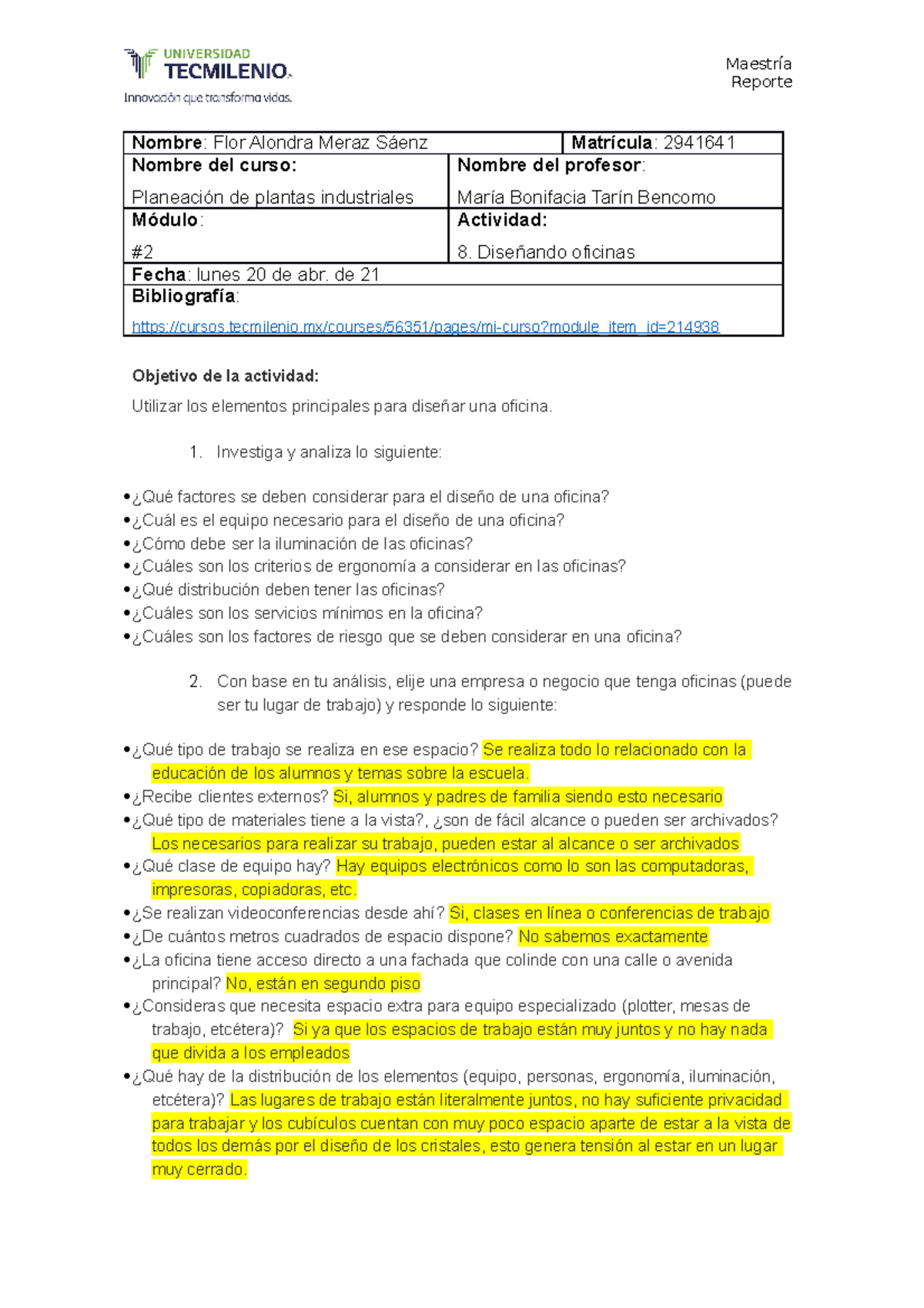 Actividad #8 - Maestría Reporte Nombre : Flor Alondra Meraz Sáenz ...
