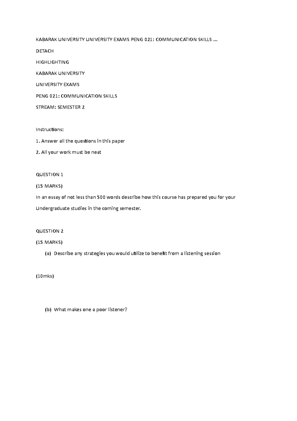 Com exam - good notes - KABARAK UNIVERSITY UNIVERSITY EXAMS PENG 021 ...