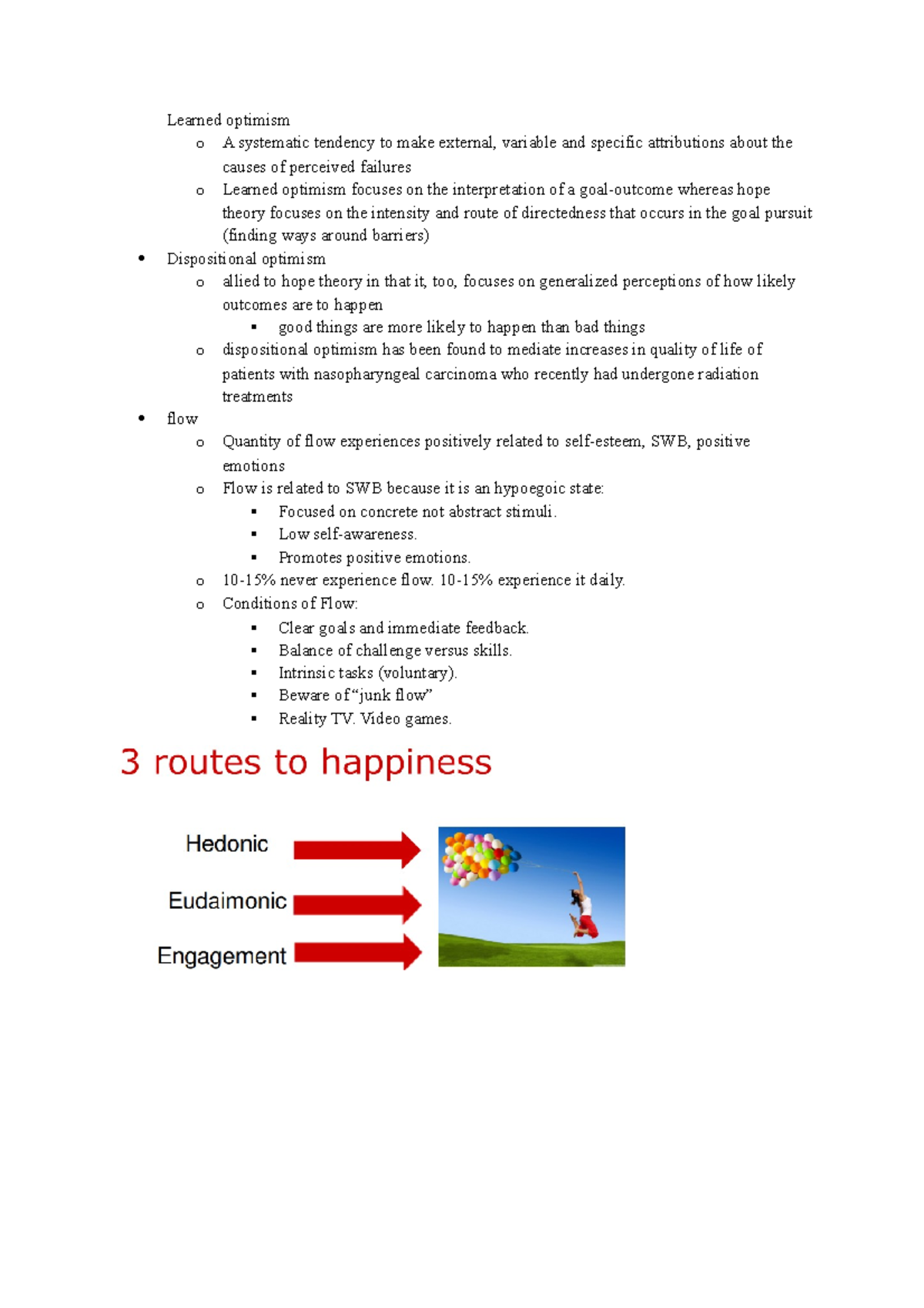 Learned optimism - Lecture notes Lectures Notes - Learned optimism o A ...