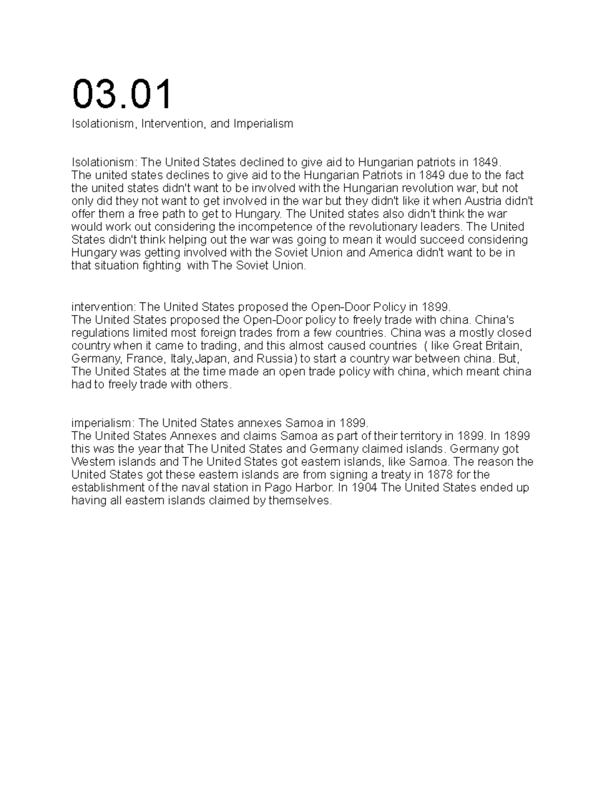 3.01 isolationism, intervention, impeialism - 03. Isolationism, Intervention, and Imperialism ...