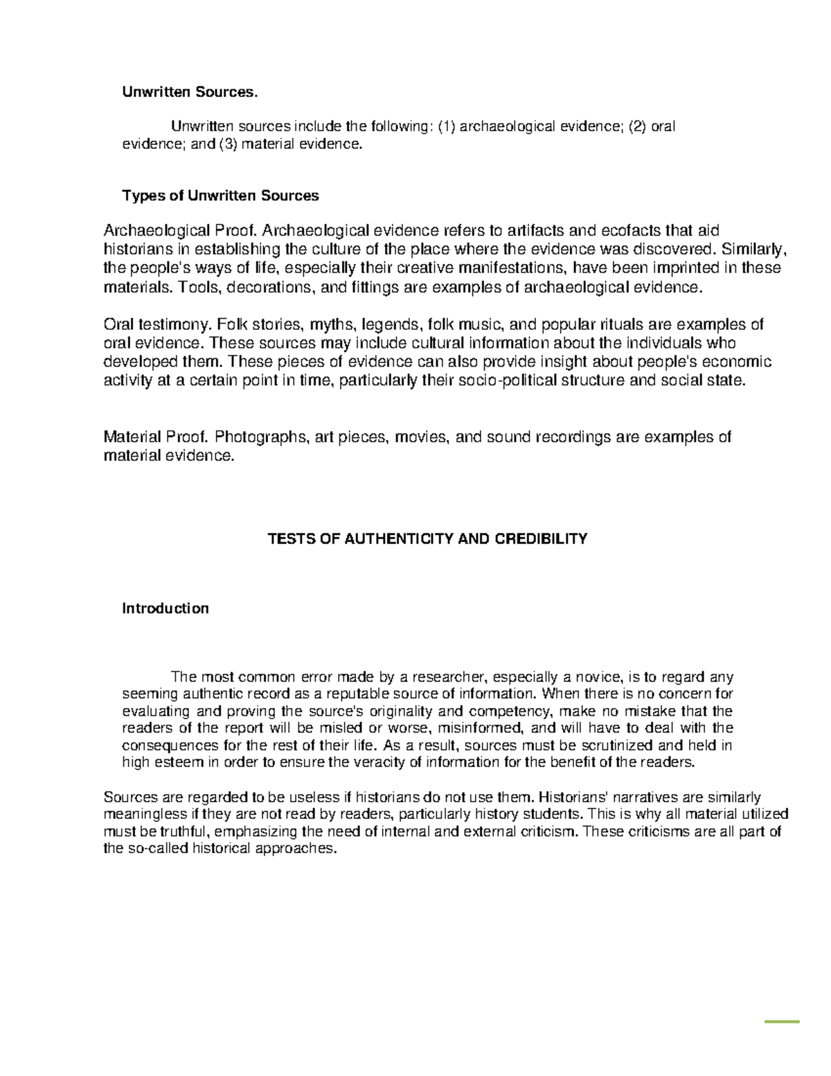 MT5 - Corporate of Law - Unwritten Sources. Unwritten sources include ...