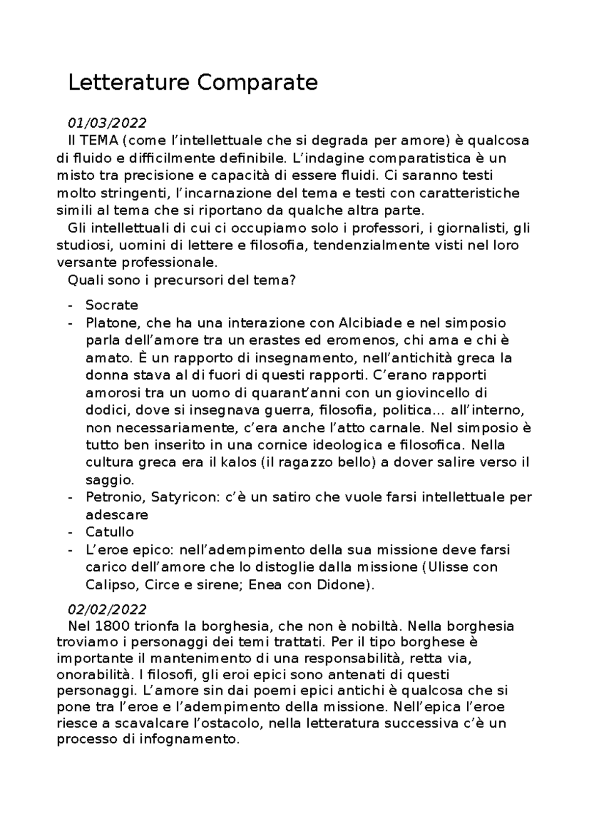 Letterature Comparate - Letterature Comparate 01/03/ Il TEMA (come l ...