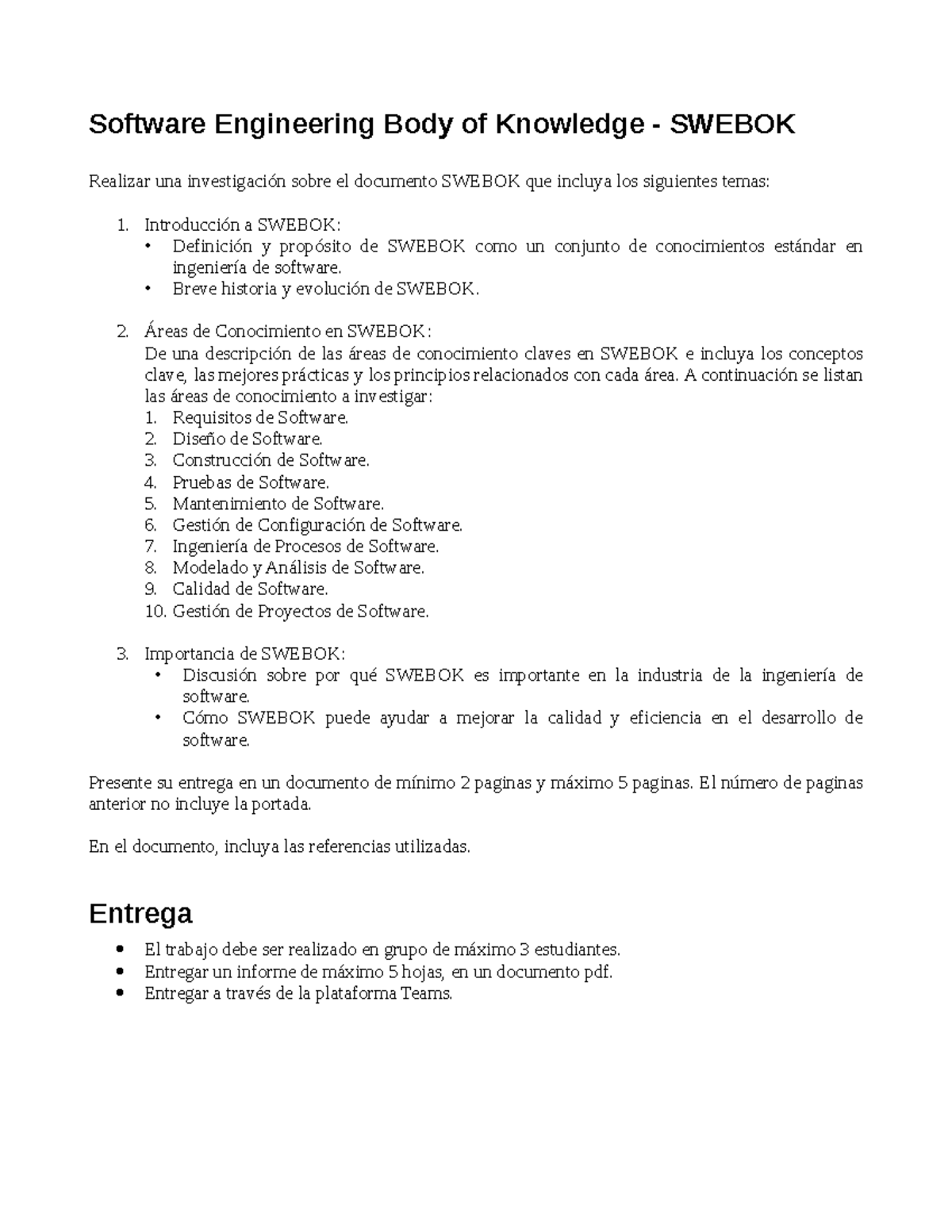 Swebok - interesante - Software Engineering Body of Knowledge - SWEBOK ...