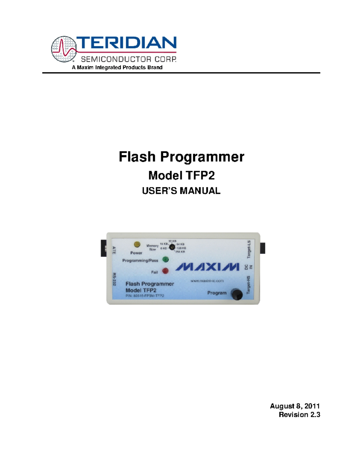 80515-FPBM-TFP2 - ehfiowehf - Flash Programmer Model TFP USER’S MANUAL ...