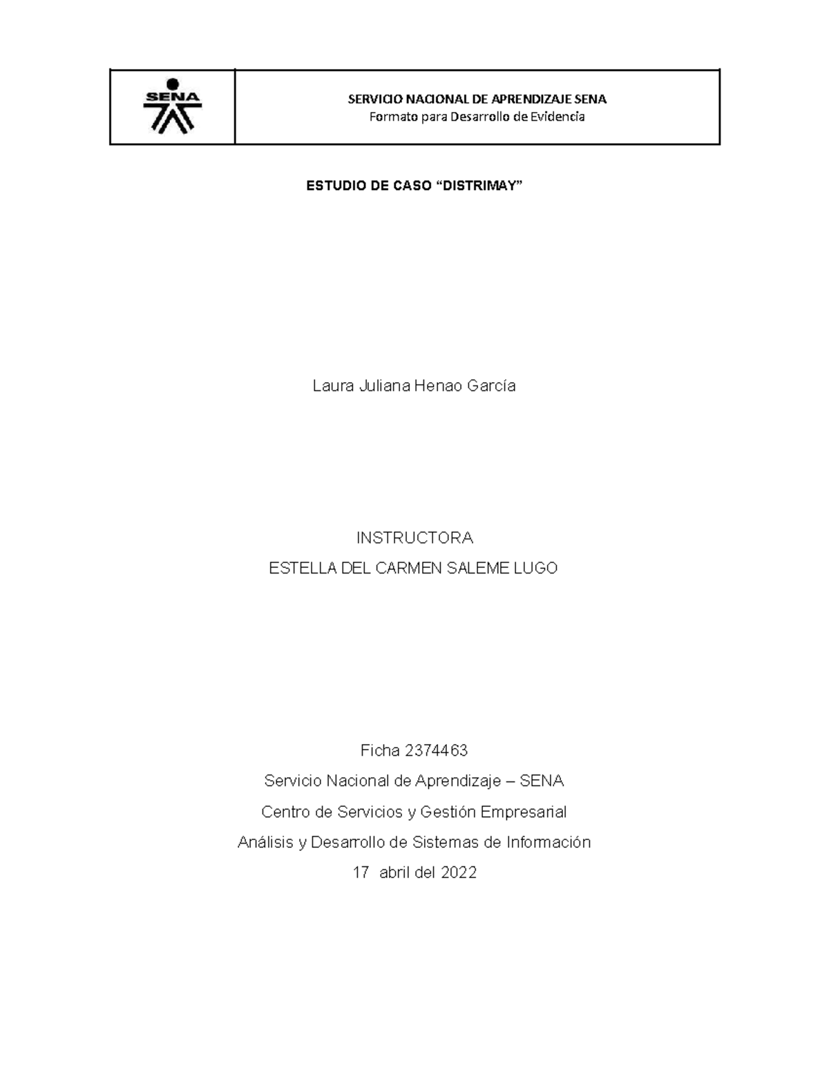 8. AP04-AA5-EV08-Caso-estudio-Distrimay-1112794051 - Formato para Desarrollo de Evidencia ...