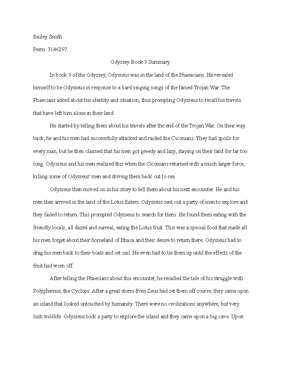 Odyssey Book 9 Summary Bailey Smith Perm 3146297 Odyssey Book 9 odyssey-book-9-summary-bailey-smith-perm-3146297-odyssey-book-9