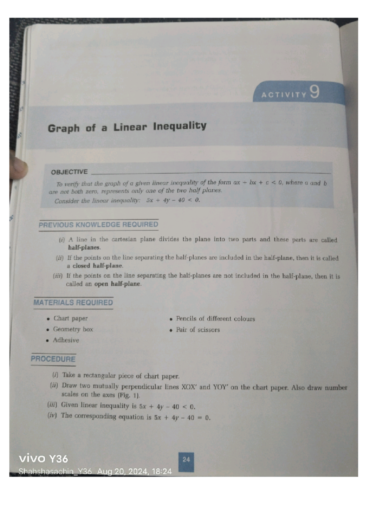 Activity - 3 - Record - ACTIVITY 9 Graph of a Linear Inequality ...