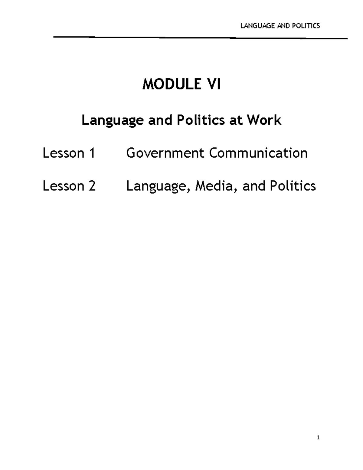 ELCO-145-M6 - It's helpful - MODULE VI Language and Politics at Work ...
