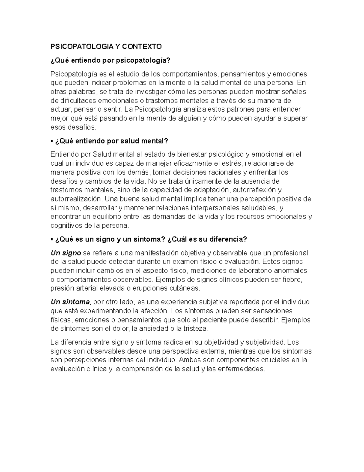 Modelo conductual Tarea 2 - PSICOPATOLOGIA Y CONTEXTO ¿Qué entiendo por psicopatología? - Studocu