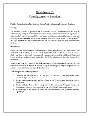 Experiment 5 PS 2018 048 - CHEM 22571 Experiment Number - 08 Experiment ...