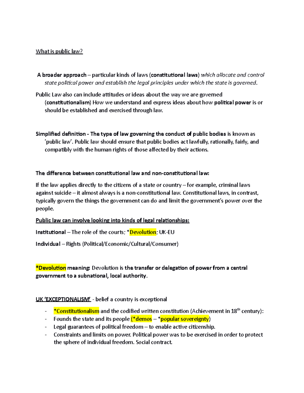 Lecture 1 - What is Public Law - What is public law? A broader approach ...