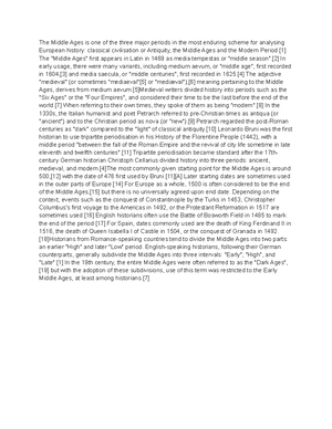 Middle Ages 1 - Lecture notes 1 - In the history of Europe, the Middle ...