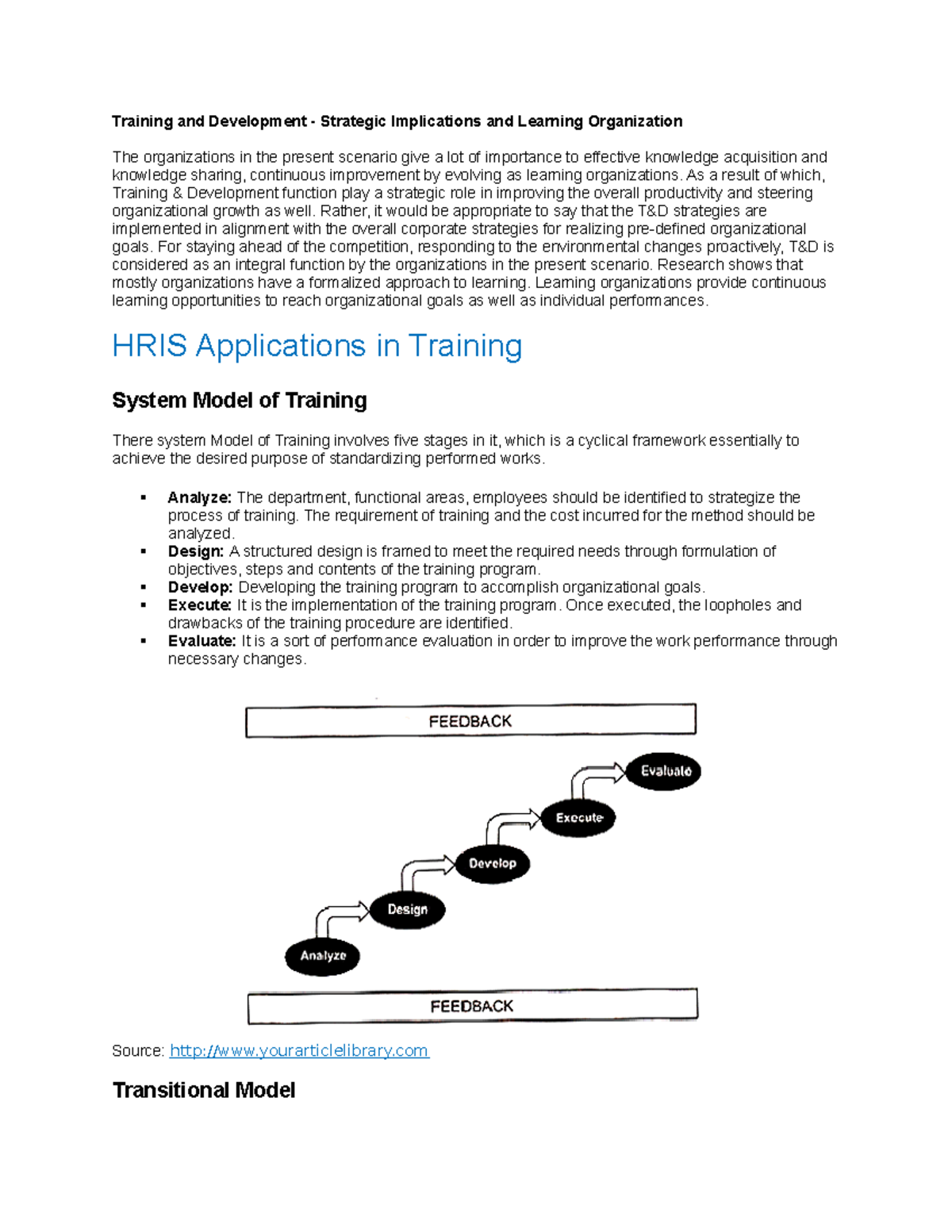 Training and Development - As a result of which, Training Development ...