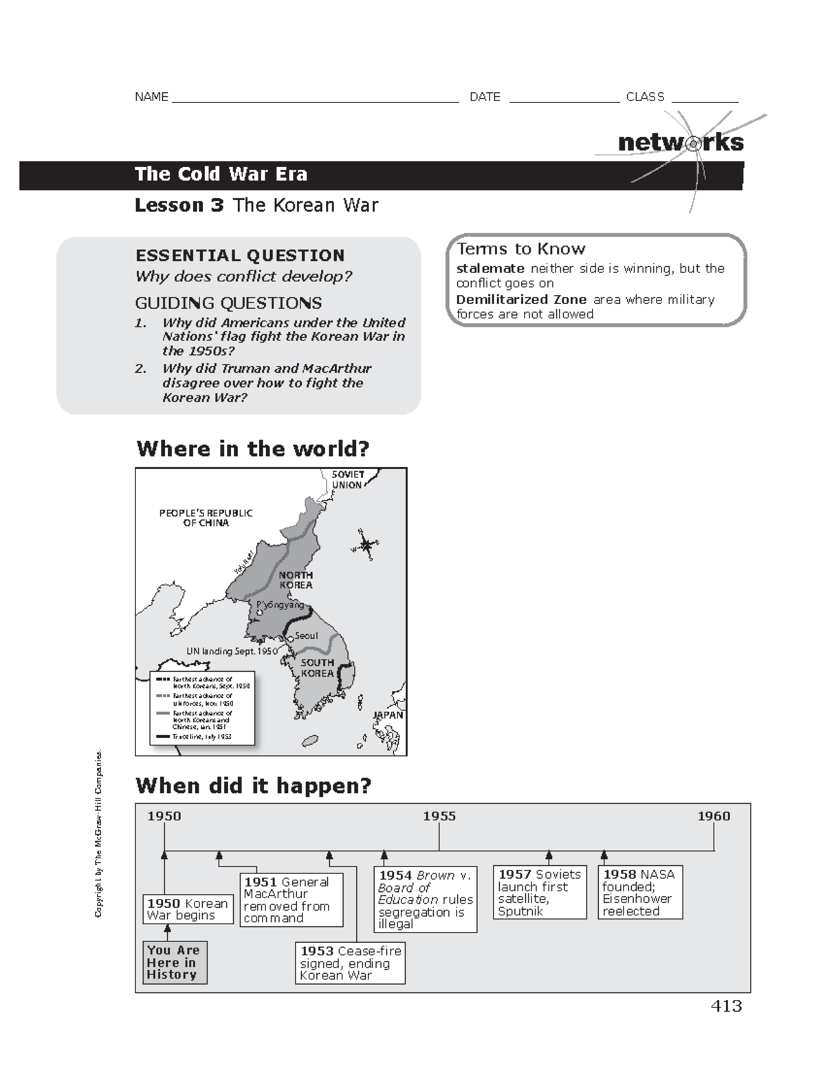 The Korean War Reading and Questions - Copyright by The McGraw-Hill ...