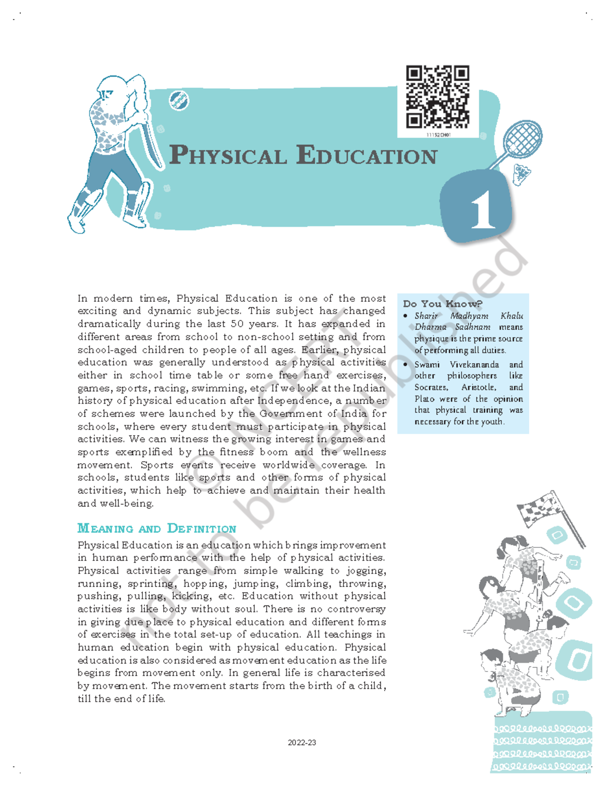 Kehp101 - First chapter - Physical Education 1 In modern times ...