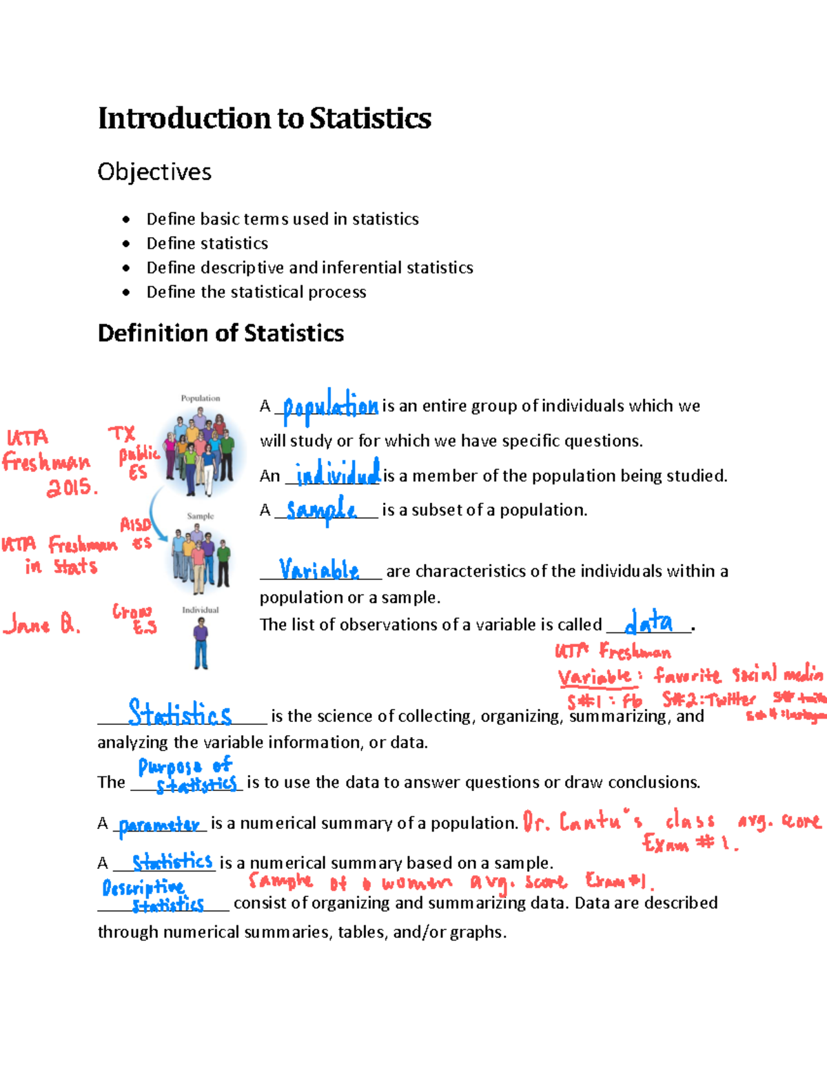 MATH ELE Statistics 300 - 301 - Introduction to Statistics Objectives ...