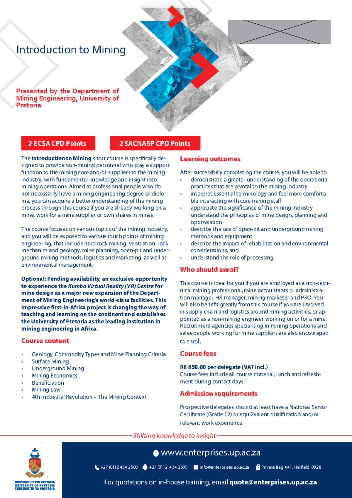 Introduction to Mining - Aimed at professional people who do not ...