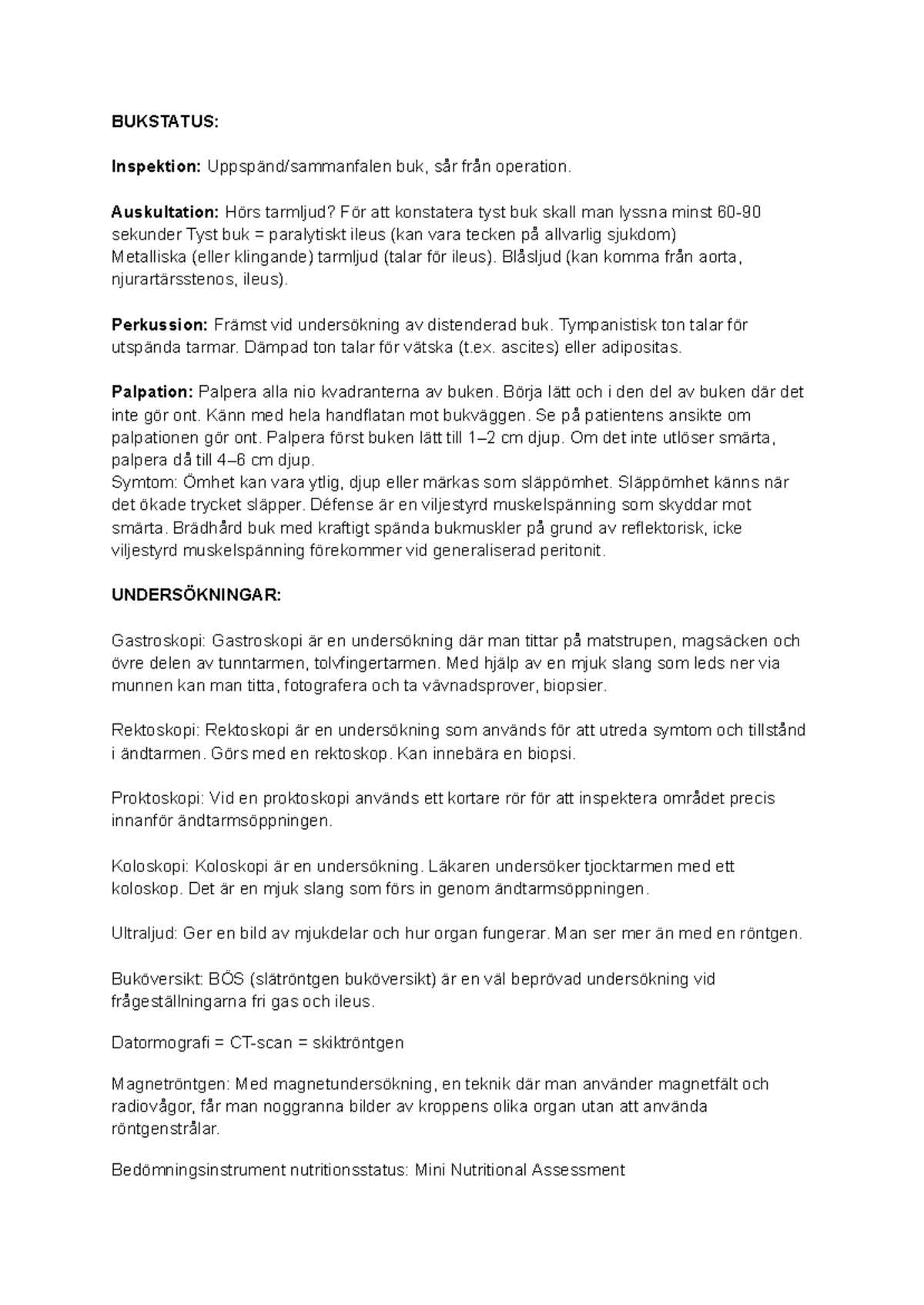 NY Studieguide Sjukdomslära Njurar-MTK-Diabetes - BUKSTATUS: Inspektion ...