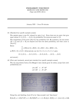 Probability-exam ／／， - UNIVERSITY OF BRISTOL School of Mathematics ...