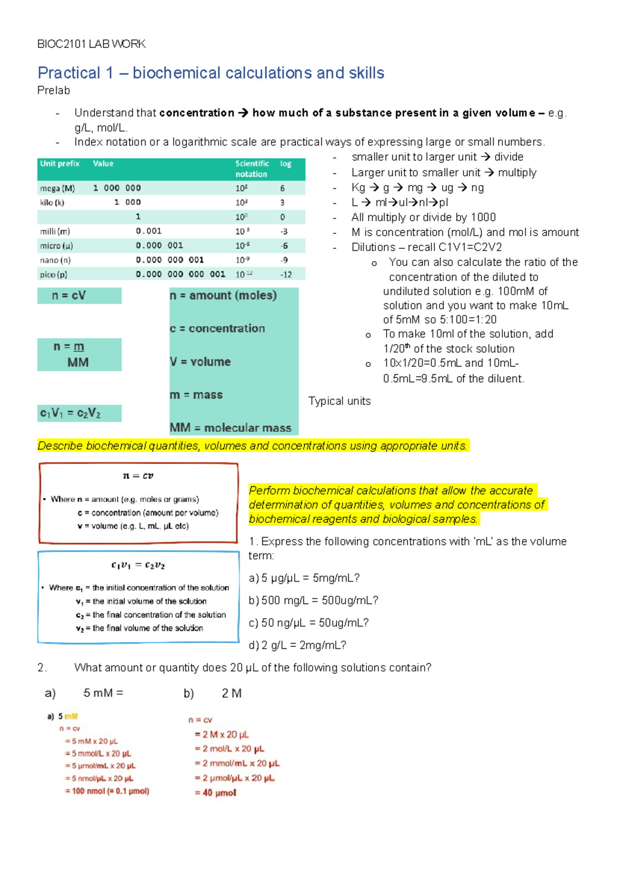 BIOC2101 LAB WORK - BIOC2101 LAB WORK Practical 1 – biochemical ...