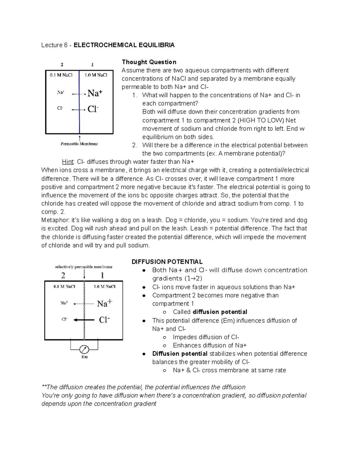 Module 3 Lectures 6&7 - Lecture 6 - ELECTROCHEMICAL EQUILIBRIA Thought ...