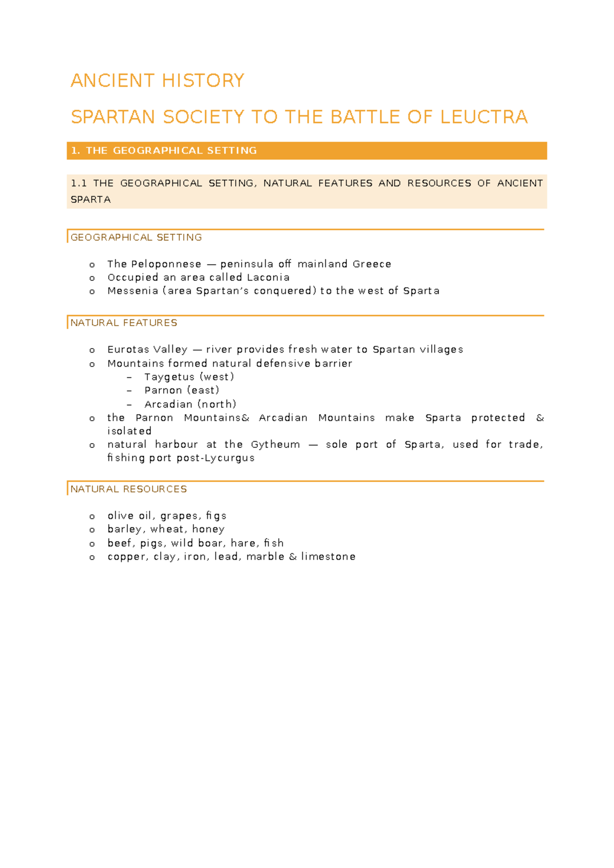 Spartan Society (Overview) - ANCIENT HISTORY SPARTAN SOCIETY TO THE ...